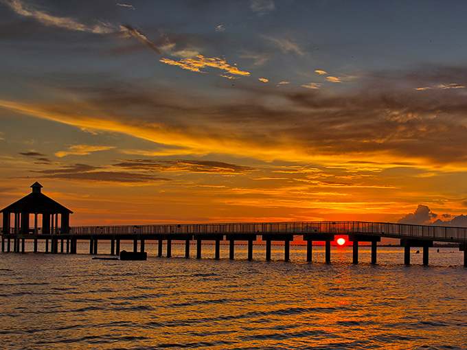 Sunset painting lessons, courtesy of Mother Nature. Fontainebleau's pier offers front-row seats to the best show in town.