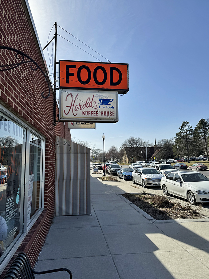 Harold's Koffee House doesn't need fancy signs &ndash; just that bold "FOOD" declaration that promises simple, perfect diner classics. 