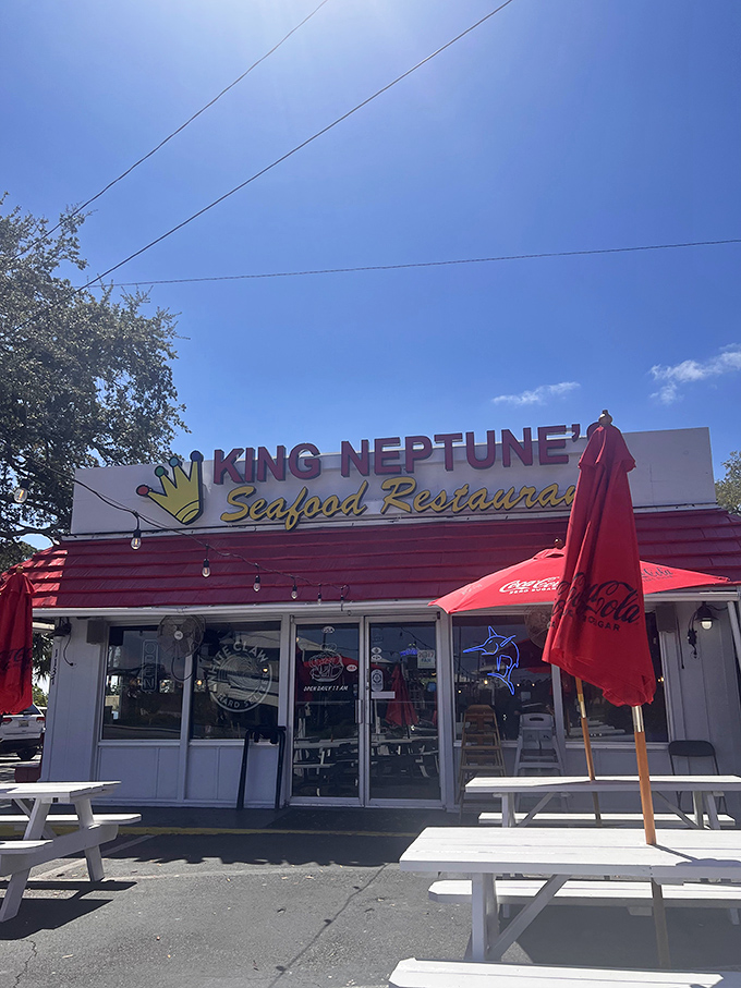 King Neptune's crown logo isn't false advertising &ndash; this unassuming spot rules Gulf Shores' seafood scene with an iron spatula.