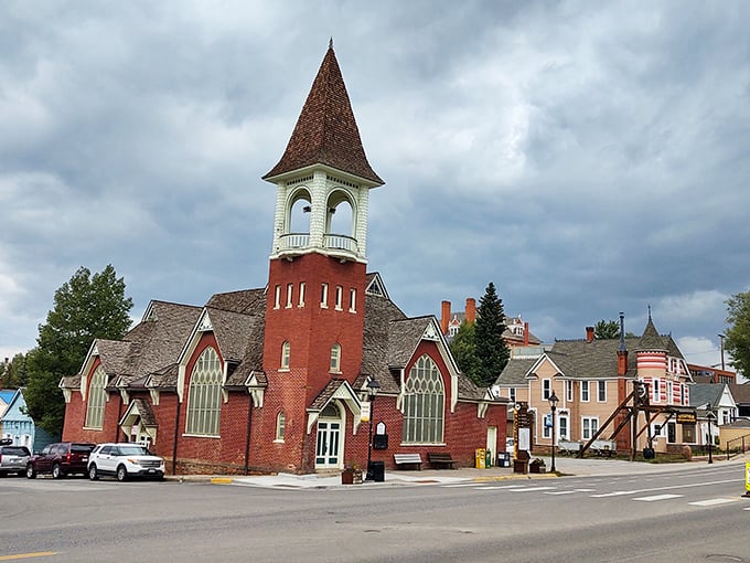 Silvery peaks watch over Leadville's colorful Main Street. At 10,152 feet, even the oxygen feels exclusive here!
