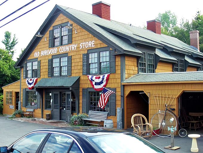 Meredith's classic New England architecture stands proudly against blue skies, looking like it's auditioning for a town seal.