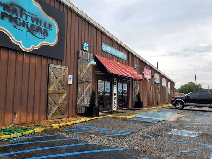 Prattville Pickers' rustic barn aesthetic sets the perfect tone. Those wooden doors might as well be a portal to your childhood.