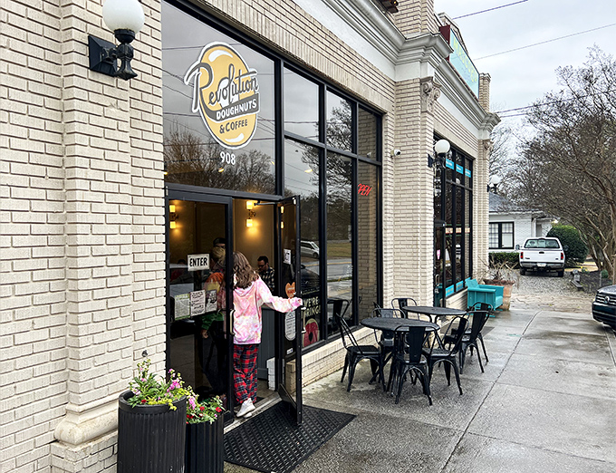 Revolution Doughnuts' charming white brick storefront looks like where hipsters and grandparents would happily agree to meet for breakfast.