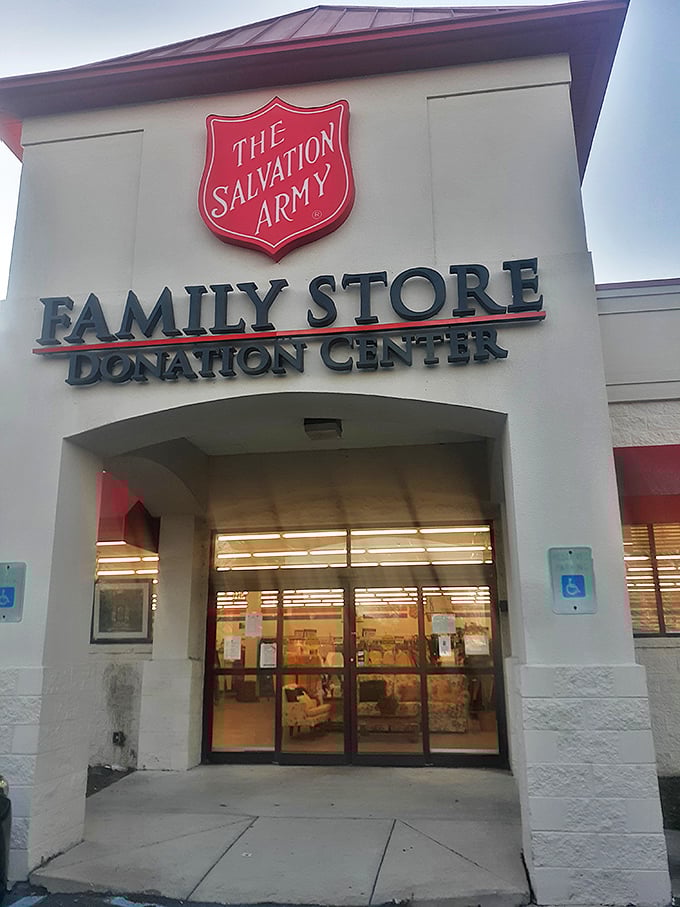 The Salvation Army shield &ndash; like Batman's signal, but for people seeking incredible deals instead of justice.