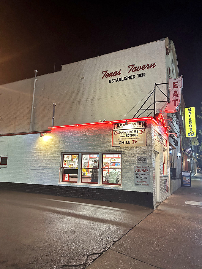 Texas Tavern: This glowing night beacon has saved more late-night hunger emergencies than all the 24-hour pharmacies combined.