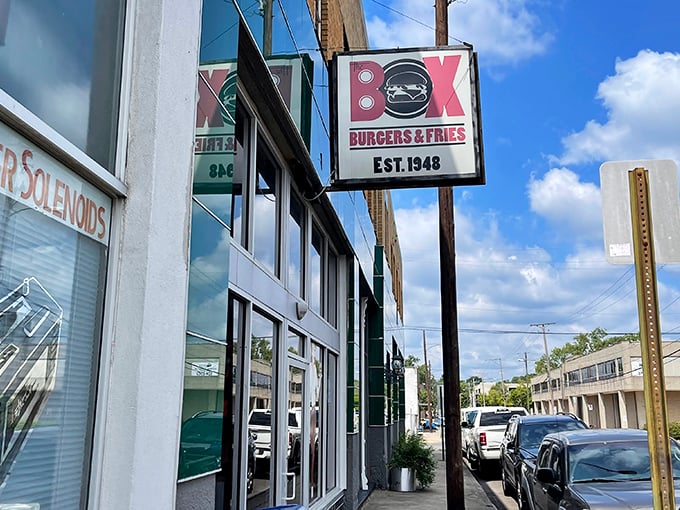 The Box's vintage sign has witnessed seven decades of burger bliss. Like finding a vinyl record in a world of digital downloads.