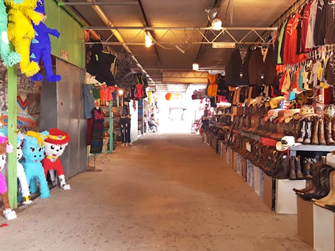 Shopping aisles where bargain hunters gather. The thrill of the hunt is palpable here!