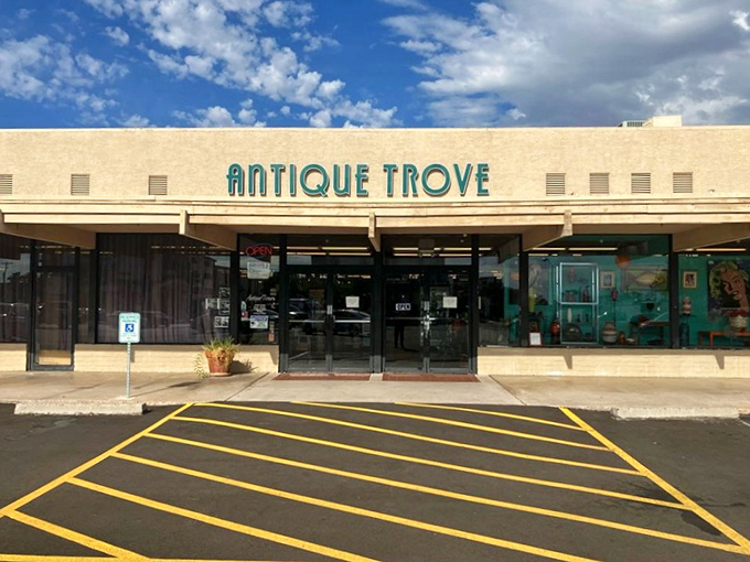 Clean lines and desert-toned architecture house a labyrinth of treasures at Antique Trove. The entrance is just the beginning of your Scottsdale adventure.
