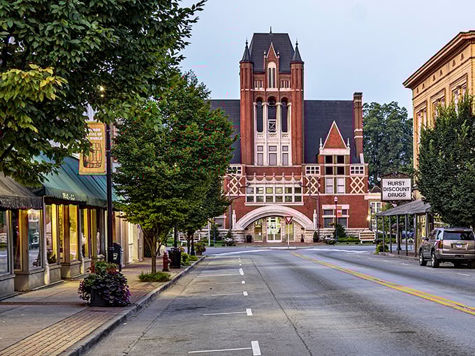 Bardstown's pastel-colored buildings stand shoulder to shoulder, like old friends sharing secrets of Kentucky's bourbon heritage.