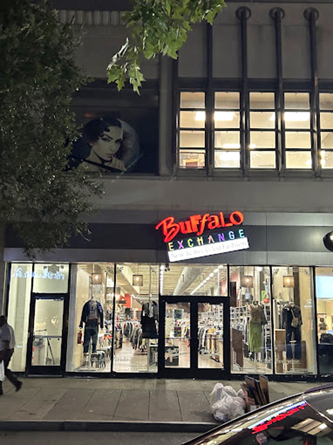 By night, Buffalo Exchange glows with possibility&mdash;each window display a promise of vintage finds that'll make your friends ask, "Where'd you get THAT?"