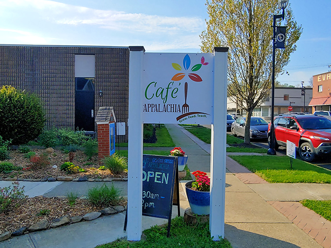 Cafe Appalachia: "That colorful sign isn't just welcoming you to a caf&eacute; &ndash; it's inviting you to join the Appalachian breakfast family."