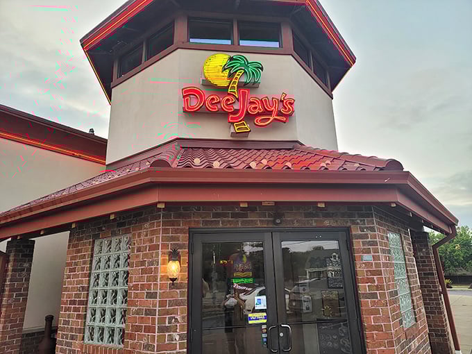 The neon palm tree might seem out of place in West Virginia, but great BBQ knows no geographical bounds.