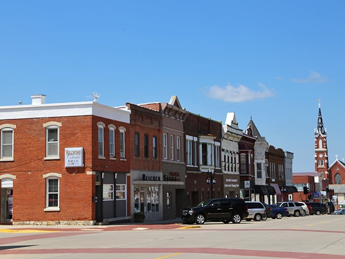These beautifully preserved facades in Dyersville aren't just pretty faces &ndash; they're chapters in a community's continuing story.