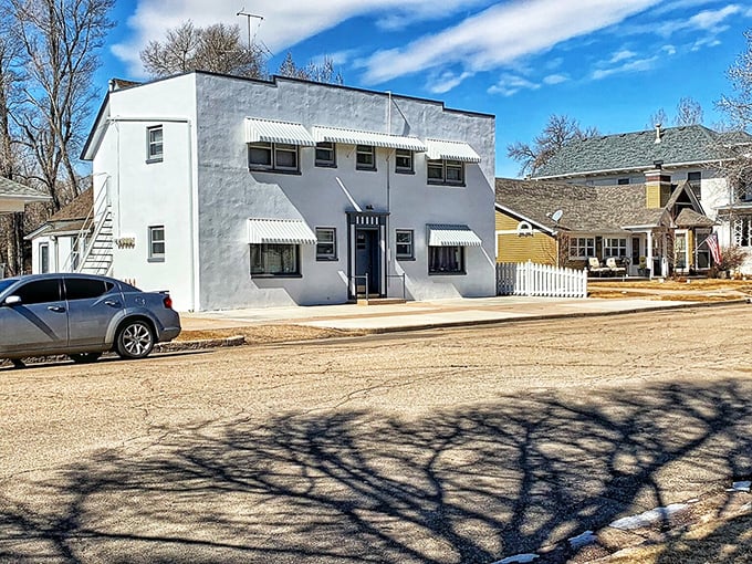 Eaton's simple white buildings stand as monuments to affordable living. Sometimes the best views come with the most reasonable price tags.