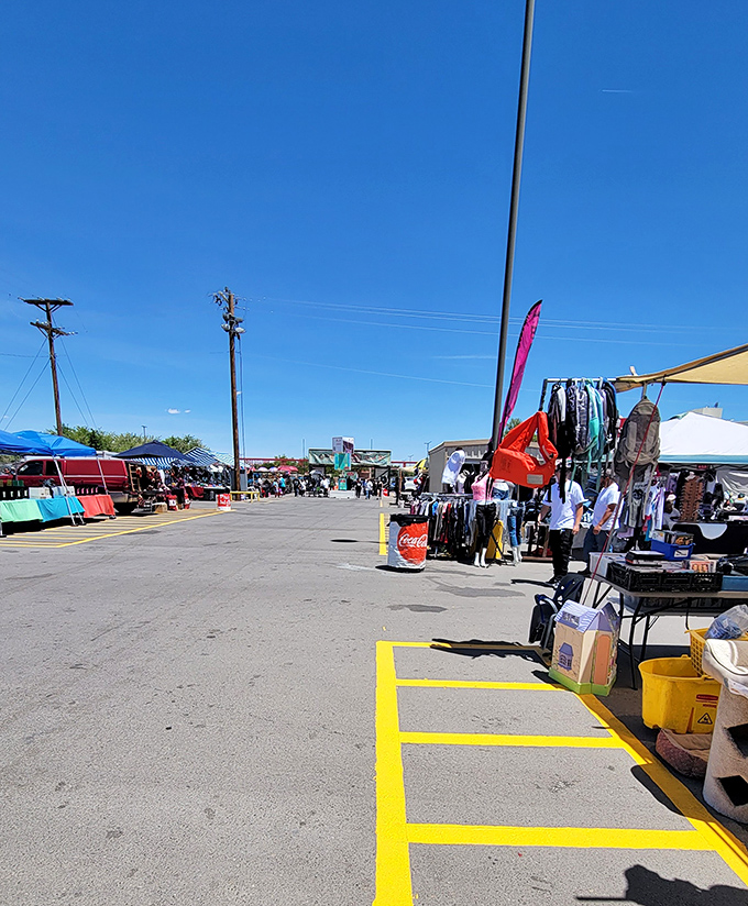 Rows of colorful tents create a bazaar where one person's castoffs become another's prized discoveries.