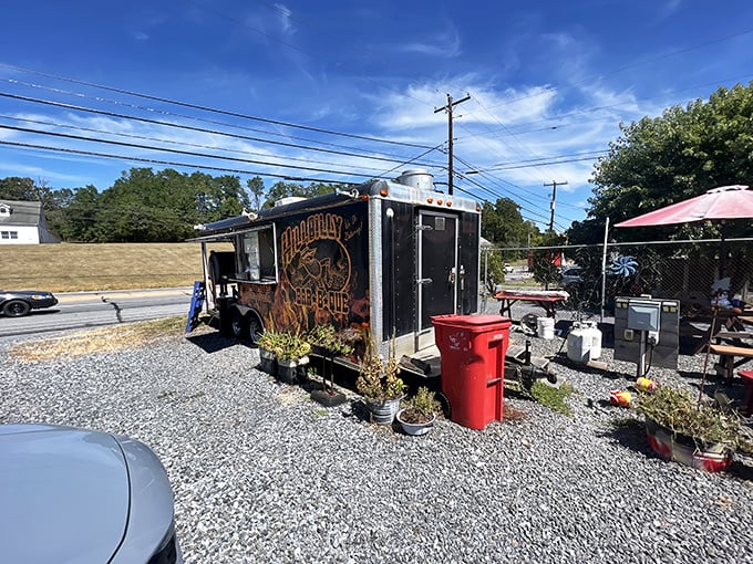 Smoke wafting skyward&mdash;nature's most irresistible perfume. These ribs aren't just food; they're a siren call to hungry travelers passing by.