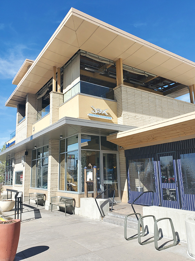 The open-air upper deck at Jax promises mountain views with your ocean fare &ndash; a uniquely Colorado contradiction.