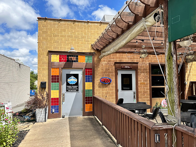 Behind that colorful entrance lies Maddie's Place, where Cajun-inspired chicken makes taste buds dance with delight.