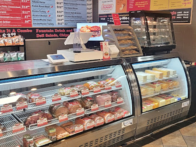 The display case at Merchants is a treasure chest of deli meats, each slice promising a sandwich adventure worth writing home about.