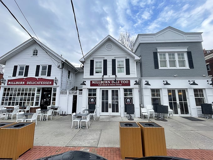 The expanded Millburn Deli storefront, where sandwich artistry meets small-town charm in the most delicious way possible.