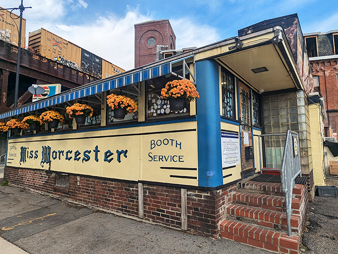 Those hanging flower baskets aren't just for show—they're celebrating another day of serving Worcester's finest breakfast classics.