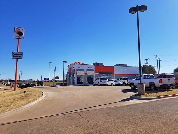 The humble headquarters of Guthrie's morning happiness. Missy's might look unassuming, but those parking spots fill up faster than a free buffet.