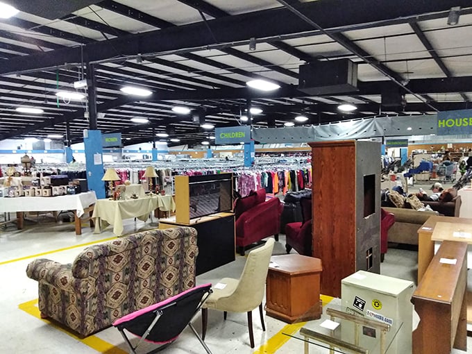 Palmer Home Thrift Store: "Those wicker chairs on the porch are just a teaser. Inside awaits a wonderland of pre-loved possibilities!"