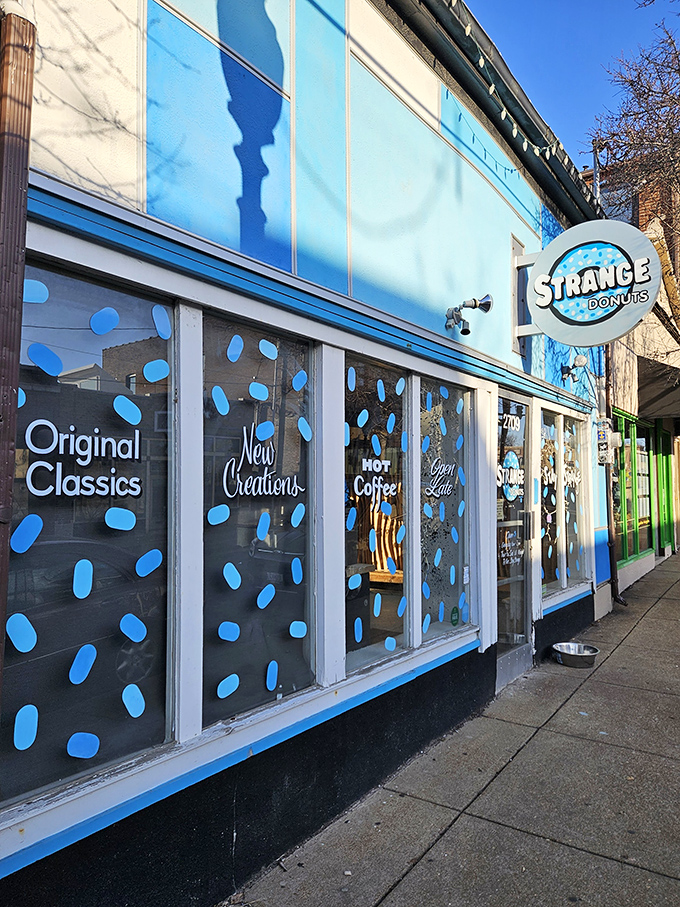 Tradition meets innovation behind these funky blue windows. Strange by name, but wonderfully familiar by taste.