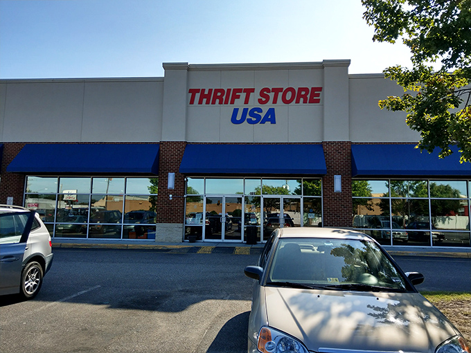 Those blue awnings might as well be saying, "Come on in! That perfect something you didn't know you needed is waiting."
