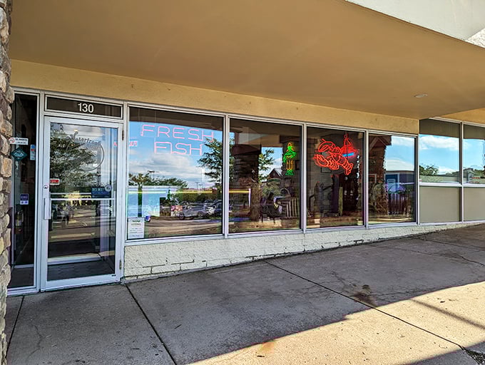 Behind those unassuming windows lies a seafood market that would make coastal fishmongers nod in respectful approval.