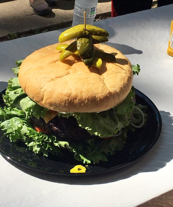 Not so much a burger as a fortress of beef, this pickle-topped behemoth has its own gravitational pull and zip code.