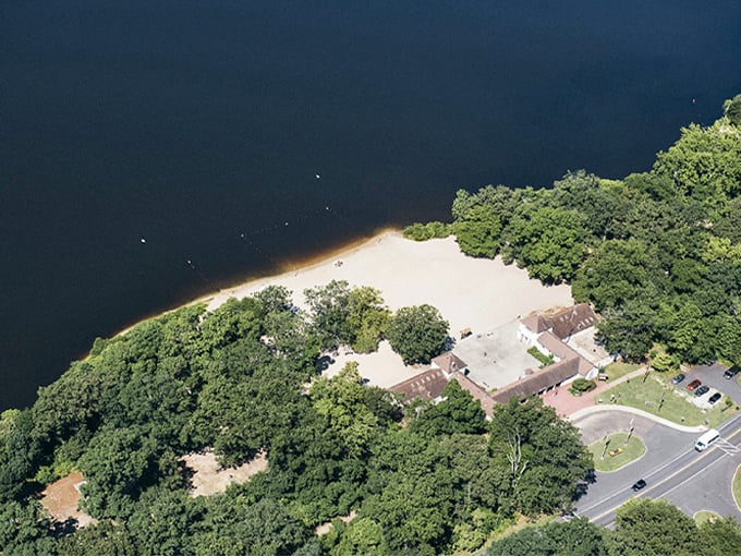 Bird's eye view of Parvin's beach area&mdash;nature's swimming pool with no chlorine required. The ultimate backyard most of us can only dream about.
