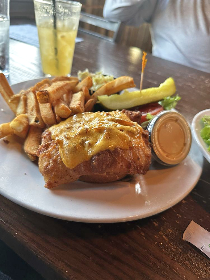 Golden-fried perfection meets seaside simplicity. This fish sandwich doesn't need fancy tricks when the star ingredient performs this well. 