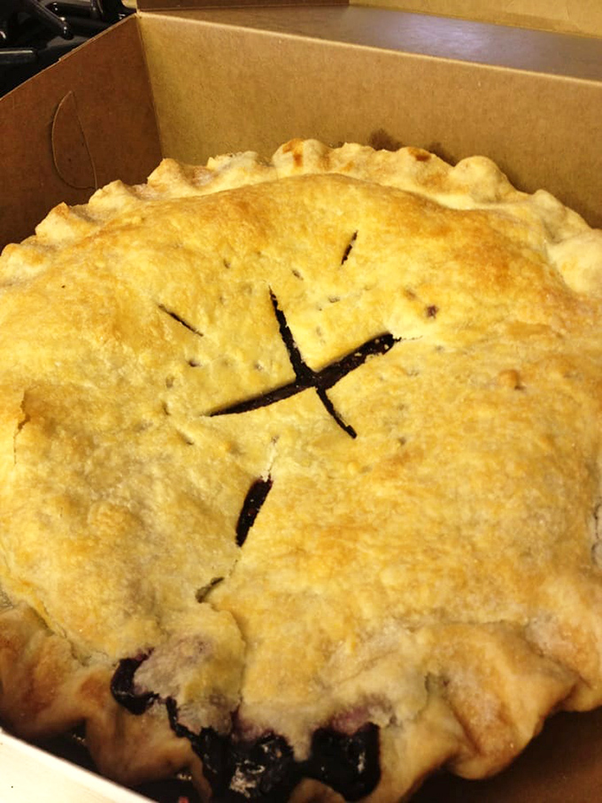 The classic X-marks-the-spot on this berry pie isn't just decoration&mdash;it's nature's way of saying "dig here for treasure."