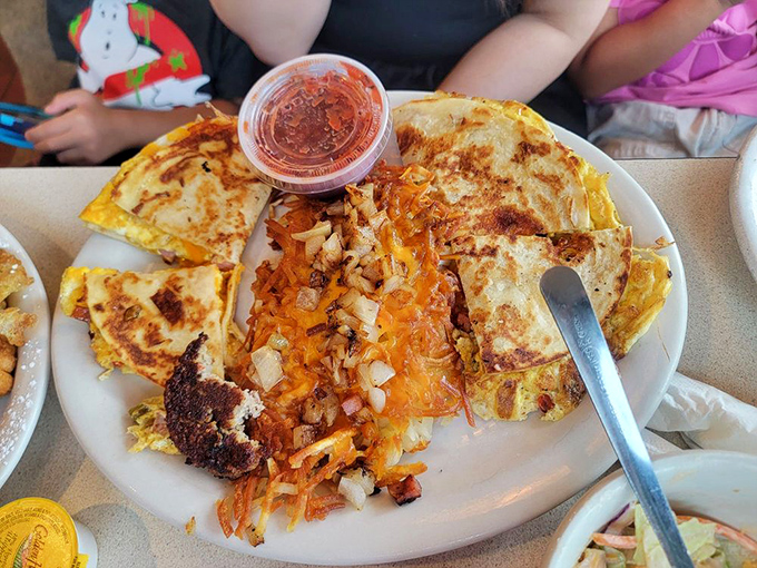 Breakfast quesadillas: where morning eggs meet afternoon zest, creating a fiesta of flavors that know no time zone.