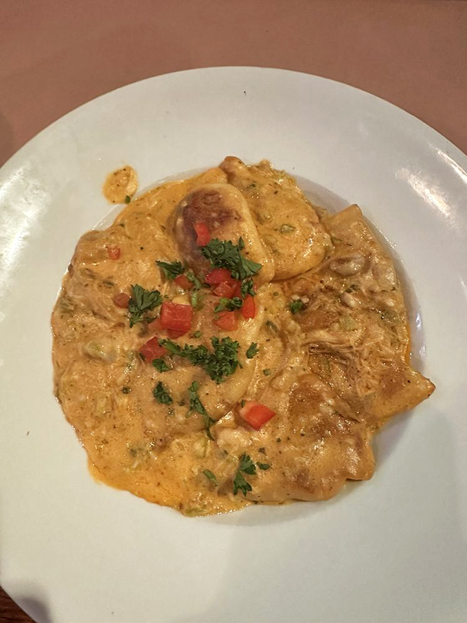 Pittsburgh's cultural marriage made in heaven: Buffalo chicken meets pierogi in a spicy, creamy union that would make any Polish grandmother blush with pride. 