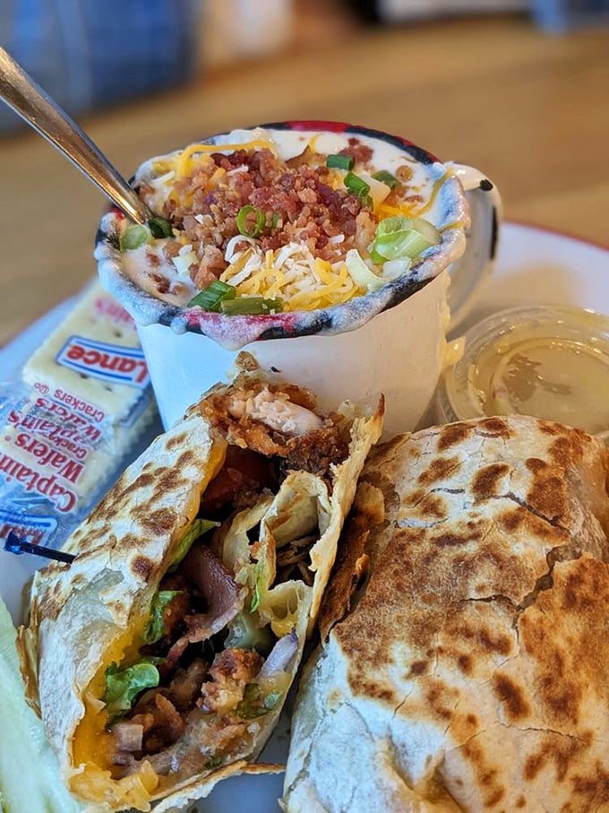 Layer upon layer of flavor wrapped in a warm tortilla&mdash;proof that sometimes the best things in life don't need fancy packaging.