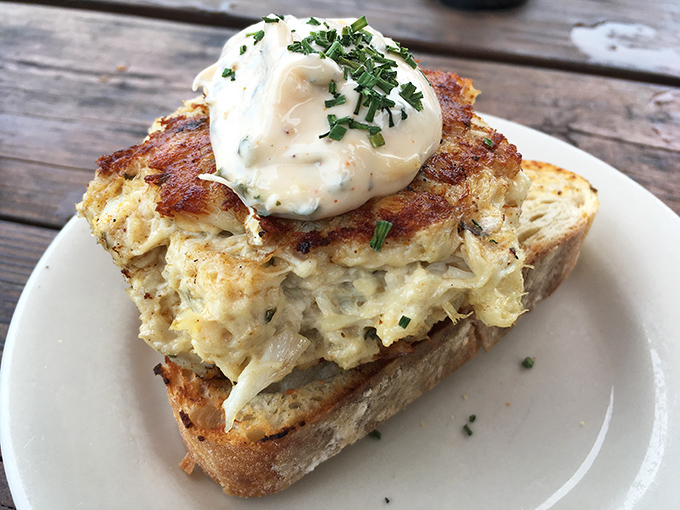 The legendary crab cake in all its glory. Like finding the Hope Diamond in a jewelry box, but infinitely more satisfying to your stomach.