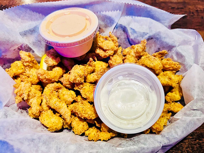 Golden nuggets of fried goodness that make you question why anyone would ever eat vegetables. These crispy morsels deserve their own fan club.