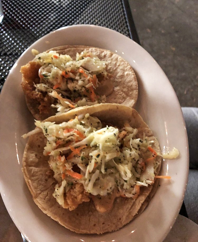 The star of the show: fish tacos that make you question your previous taco relationships. That slaw adds the perfect crunch.
