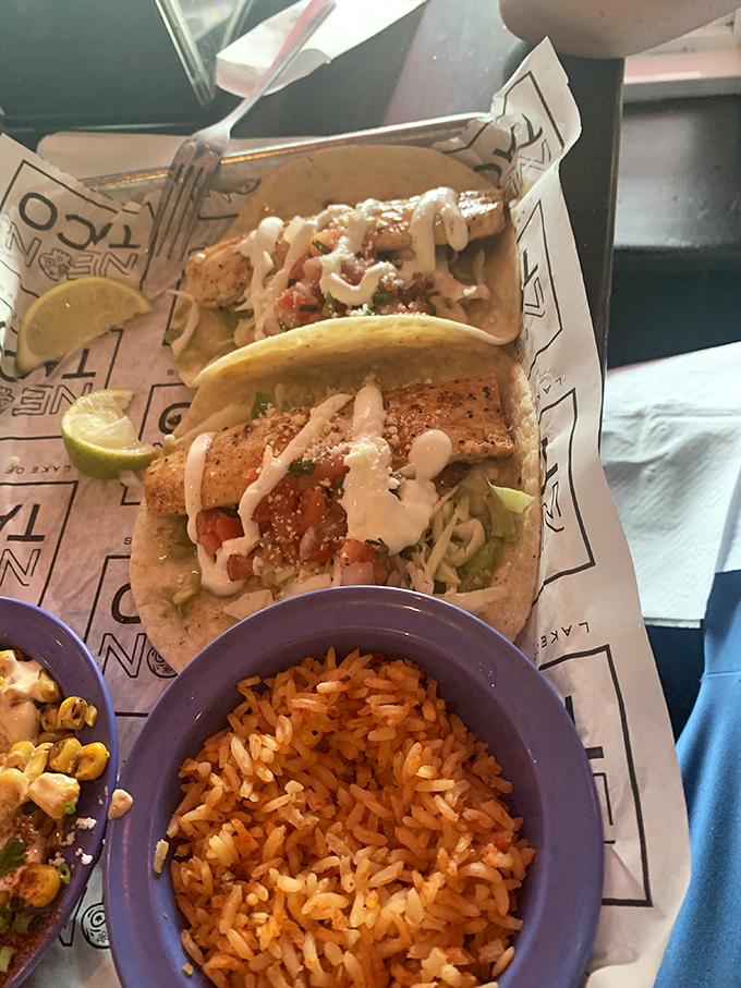 Fish tacos so perfectly dressed they could walk the red carpet &ndash; that drizzle of sauce is the jewelry these crispy beauties deserve.