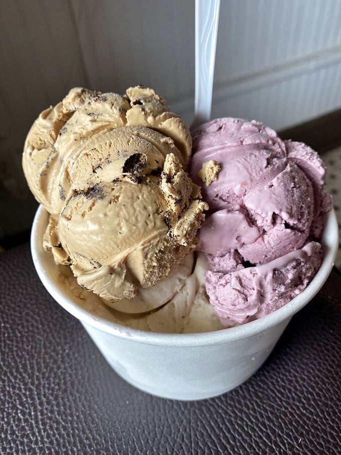 Two scoops are always better than one&mdash;especially when they're this photogenic. Cookie-studded caramel meets berry bliss in perfect harmony.