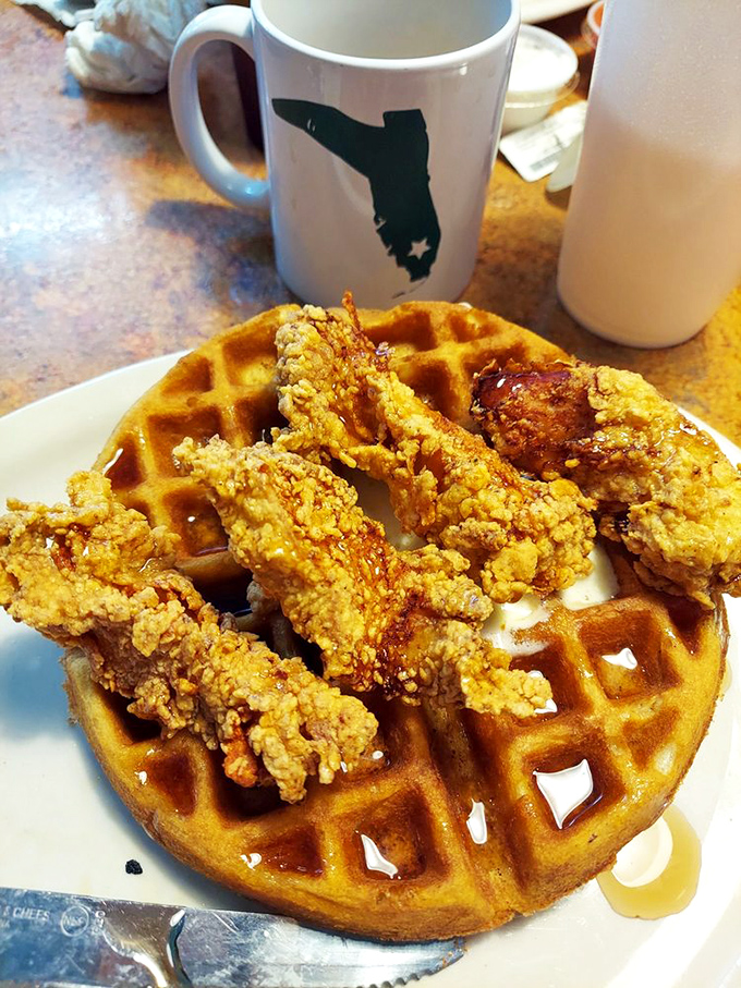 Chicken and waffles&mdash;the breakfast equivalent of finding out your favorite band is playing a surprise concert in your backyard. Golden, crispy, and utterly life-affirming.