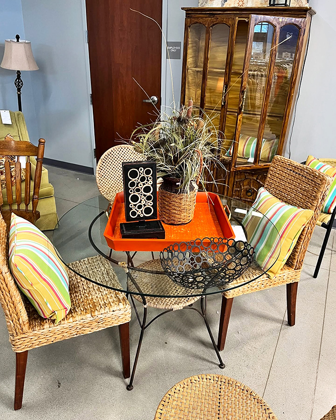 Time stands still in the clock section, where vintage timepieces await new homes. Ironically, you'll lose track of time browsing here.