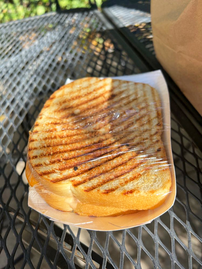 Golden, crispy perfection that would make your grandmother weep with joy. This isn't just grilled cheese—it's childhood nostalgia with an adult upgrade.