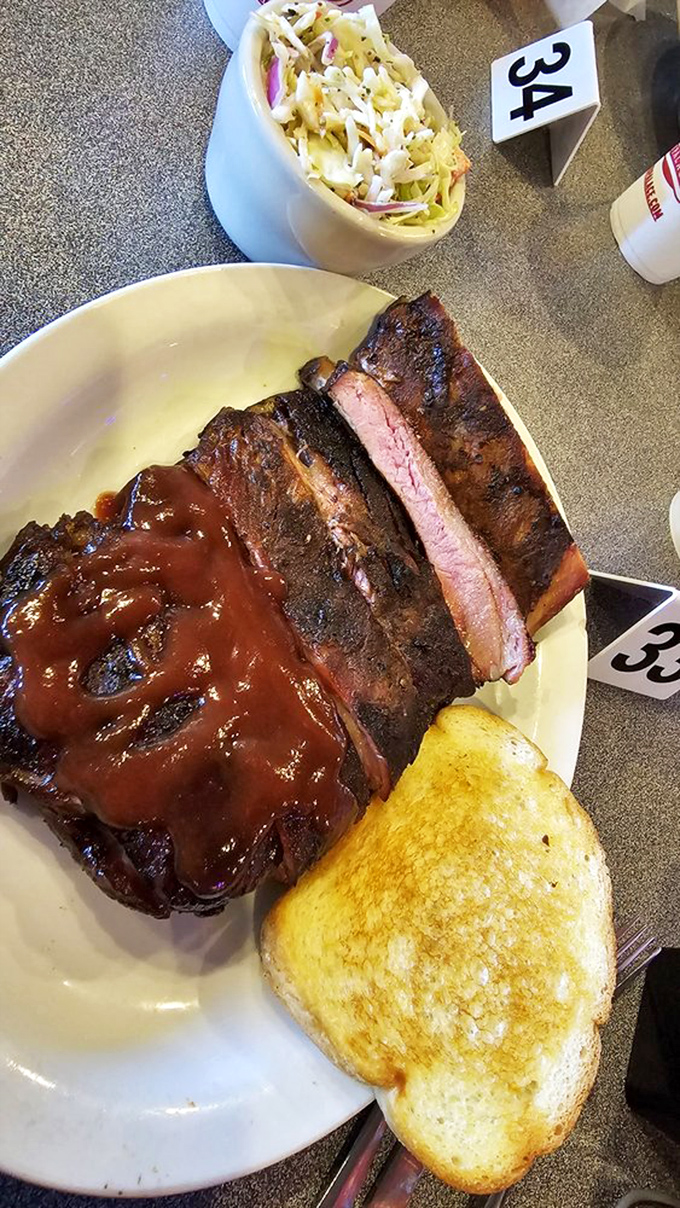 These ribs don't just fall off the bone&mdash;they practically leap into your mouth. That smoke ring is the barbecue equivalent of a Rolex.
