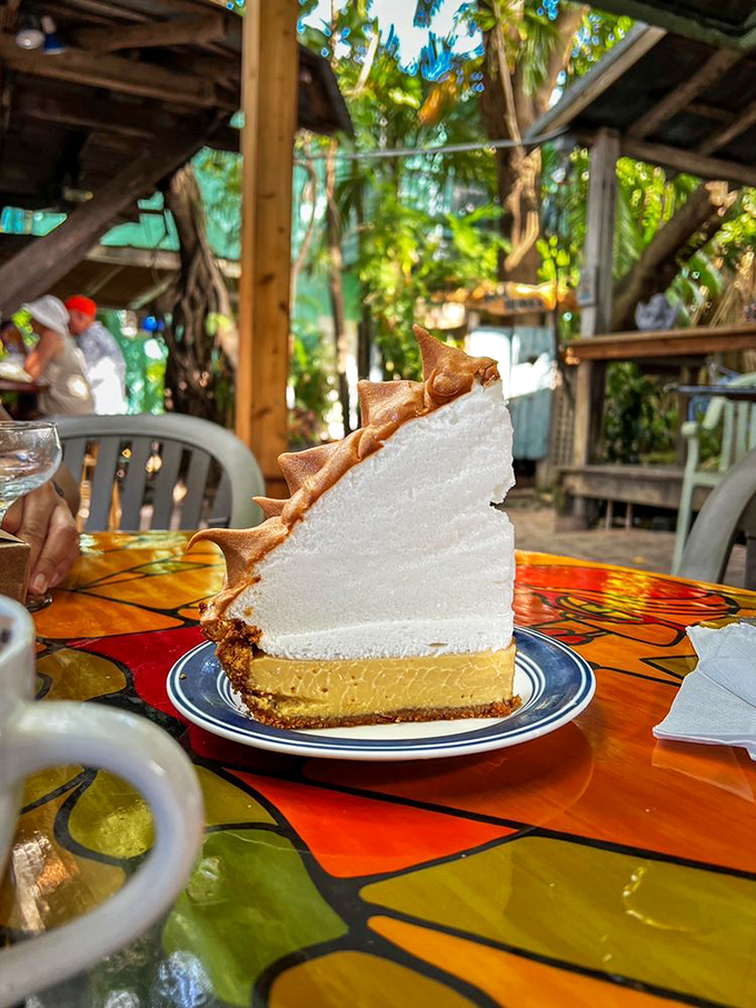 A slice of heaven that defies gravity! This meringue-topped key lime pie isn't just dessert&mdash;it's an architectural marvel with flavor to match.