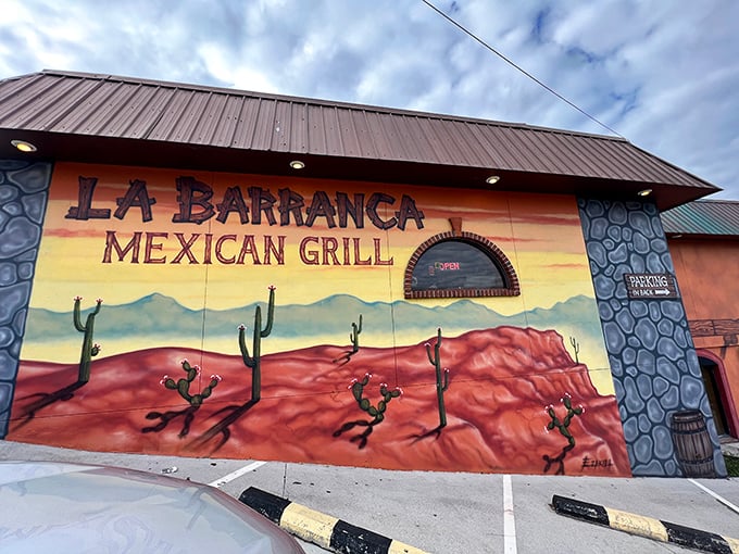 La Barranca's vibrant desert mural might be the closest thing to a mirage in Pearisburg&mdash;except their authentic Mexican dishes are deliciously real.