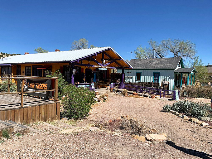 "Go Tigers" proclaims the sign at this rustic gathering spot. The perfect place to strike up a conversation with locals who've chosen desert dreams over city convenience.