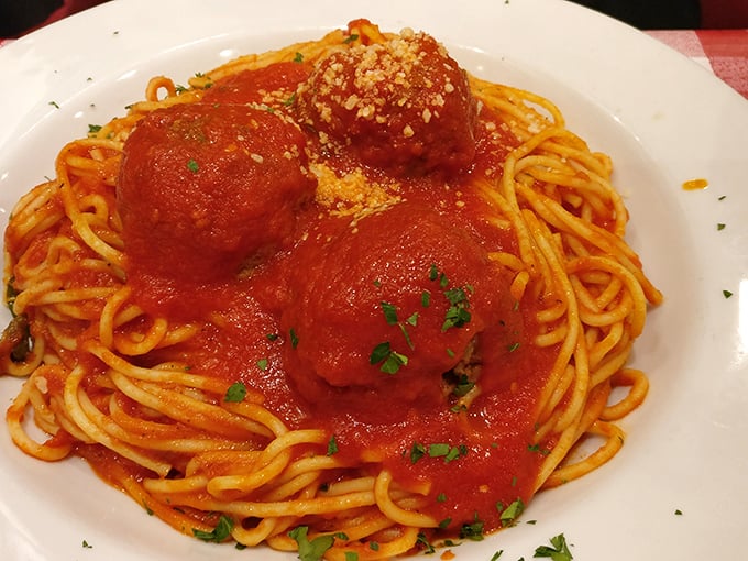Spaghetti and meatballs&mdash;the dish that launched a thousand food daydreams. Those meatballs aren't just sitting on the pasta; they're holding court.